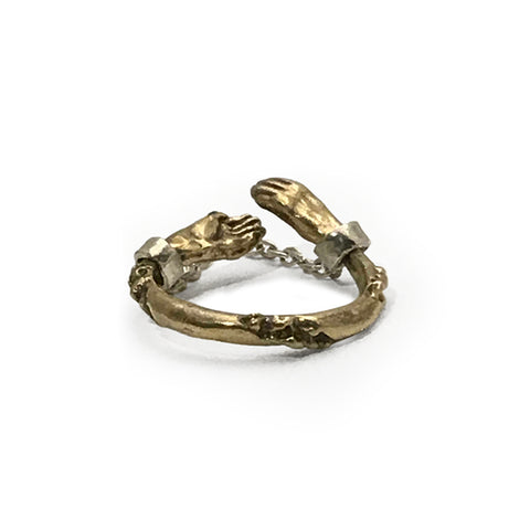 18K Gold Hand Cuff Ring